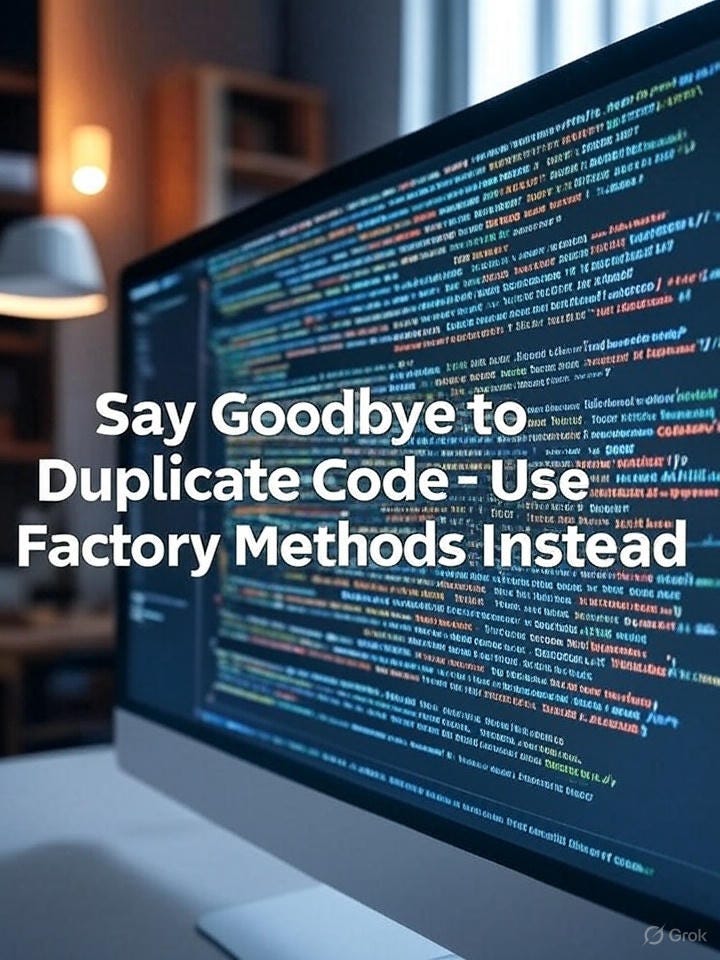 Say Goodbye to Duplicate Code — Use Factory Methods Instead | by ...