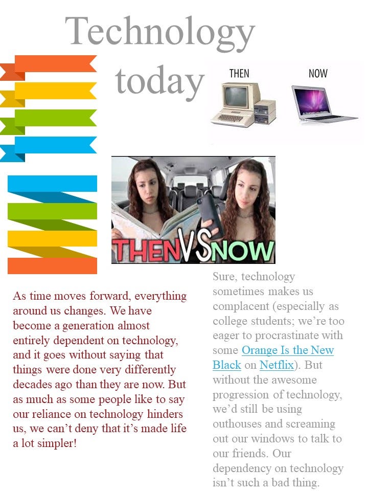 Technology Today vs Before. Technology today makes us just sit down ...