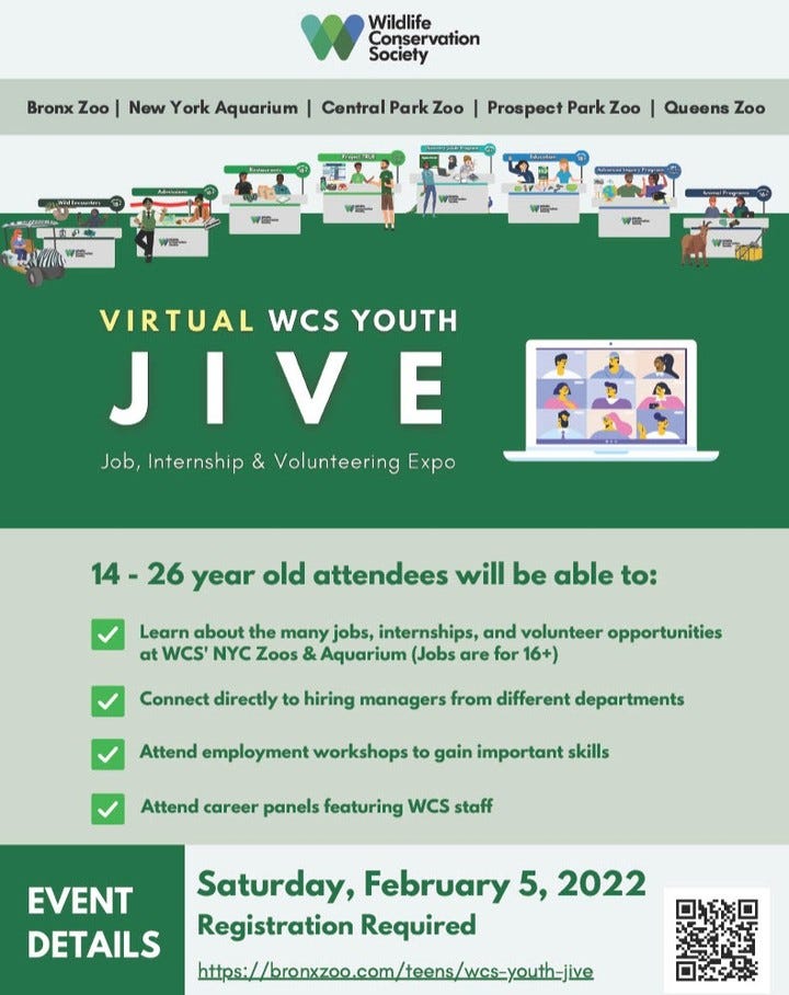 Young Adult Virtual Career Fair with Wildlife Conservation Society — 2/ ...