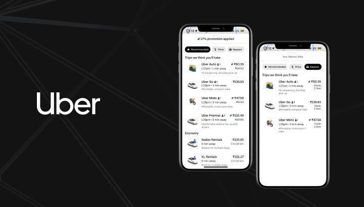Uber UX Case Study. People book cabs closest and faster on… | by Manish Prajapati | Medium
