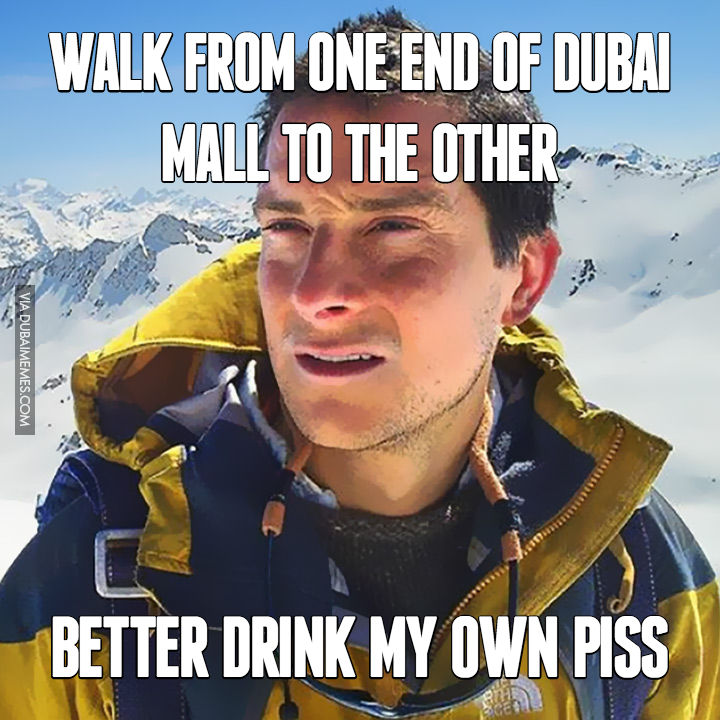 Walk From One End of Dubai Mall to the Other… Better drink my own piss ...