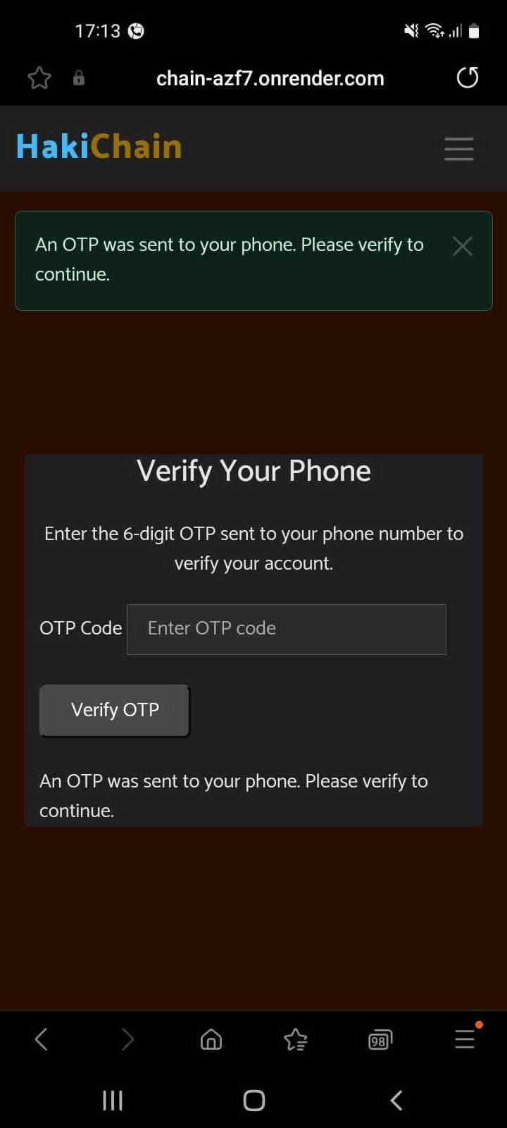 How We Built Secure OTP Verification Using Africa’s Talking SMS API in Django — A HakiChain Case ...