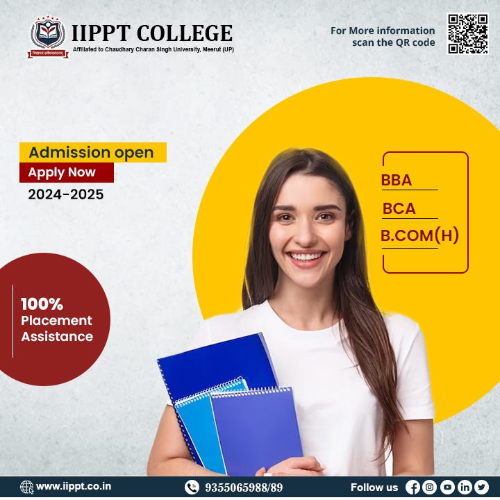 Admission is now open for BBA, BCA, and B.Com courses at IIPPT College for the academic year ...