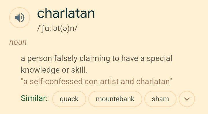 Charlatan. The man with the red fez cap said he… | by Crispin O. | Medium