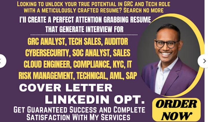 I will write compliance, cybersecurity, grc analyst, sap, cloud ...