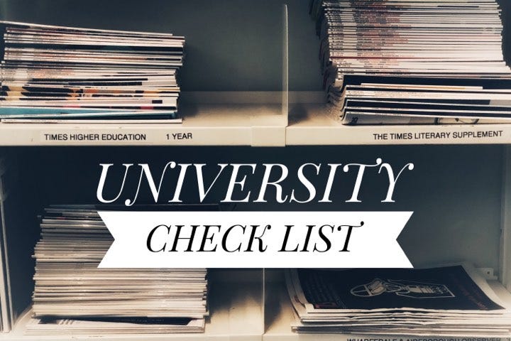 University Check List. Off to University this year? well… you… | by ...