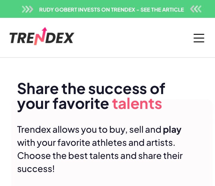 TRENDEX Invest in the careers of your favorite athletes and artists ...