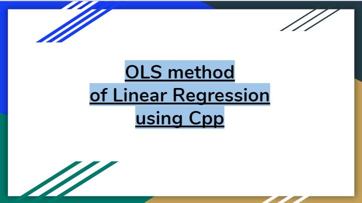 OLS method of Linear Regression using C++ | by samarth agarwal | The Startup | Medium