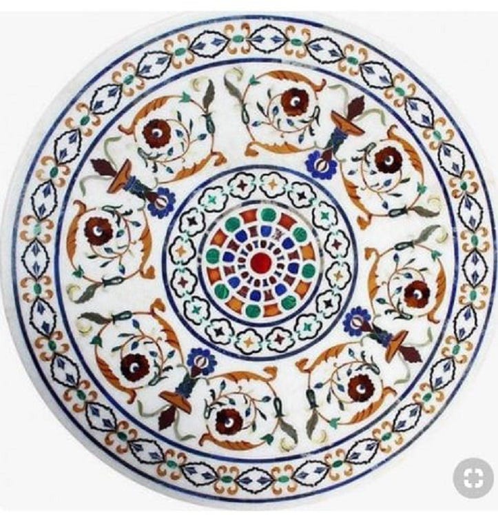 Marble Inlay Table Top - KGN Stone Art - Medium