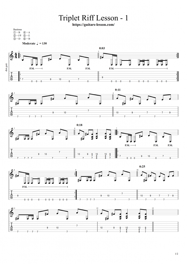 Metal Riff Triplet Lesson — 1 - Guitars_lesson - Medium