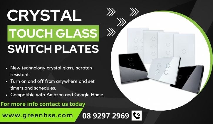 Crystal Touch Glass Switch Plates in Perth - Greenhouse Technologies ...
