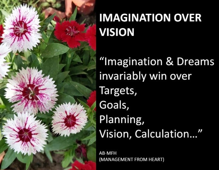 MANAGEMENT FROM HEART IMAGINATION OVER VISION "Imagination and Dreams ...