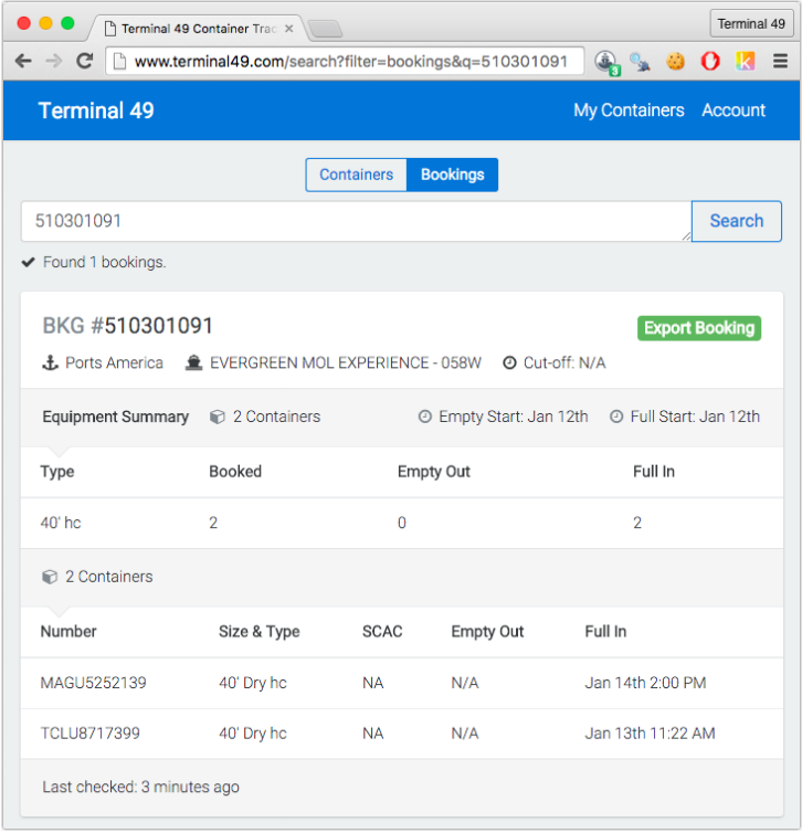 Search for Exports / Bookings on Terminal 49 | by Philipp Gutheim ...