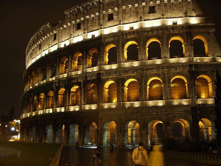 Roman Gladiators Fighting In The Colosseum