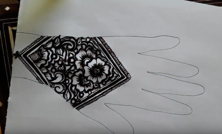 How To Draw Mehndi Designs On Hand Step By Step