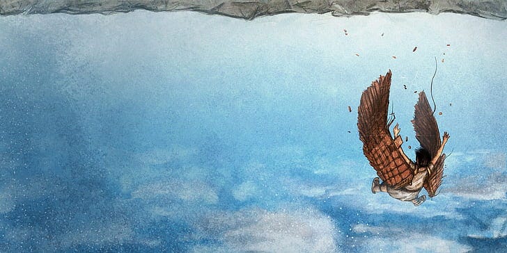 Icarus. …and Icarus laughed as he fell, for he… | by david at his very ...