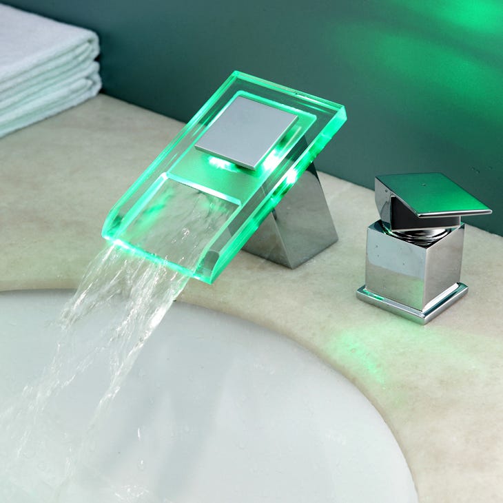 Review Fun LED Waterfall Single Handle Widespread Faucet | by Annie ...