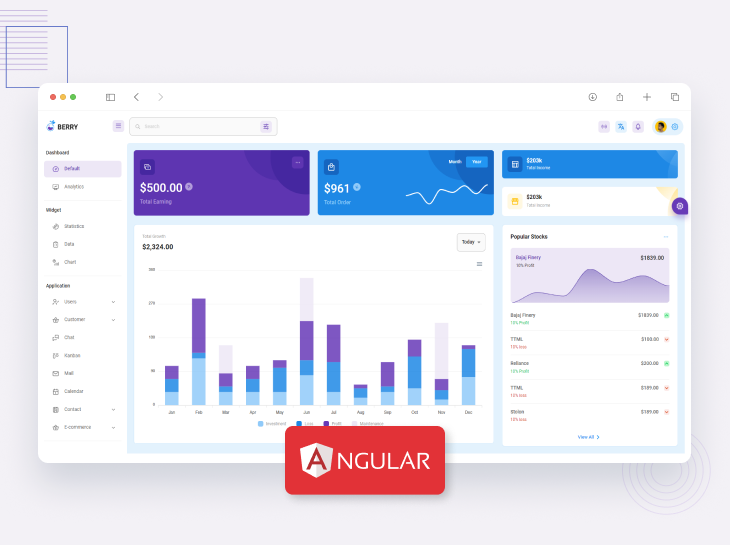 Berry — Free Angular Dashboard Template | by DashboardsHub | Medium