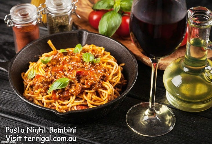 Pasta Night. Bombini | by terrigal Au | Medium