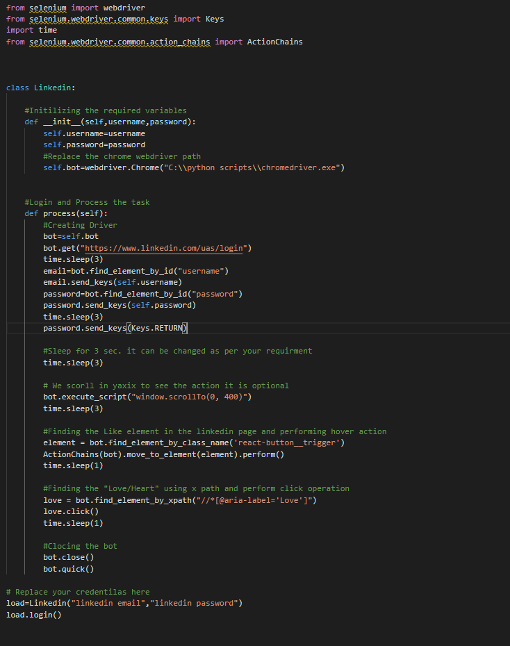 Linkedin Bot Using Selenium and Python | by Ramu Bonkuri | Medium