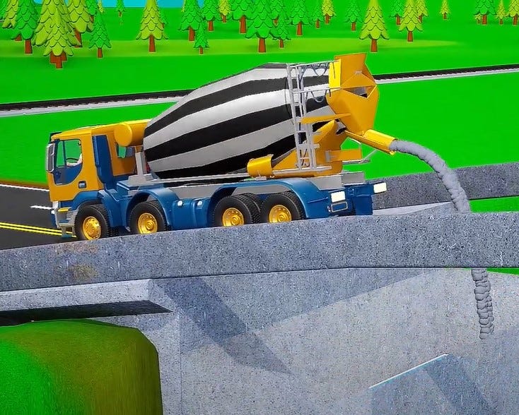 Amazing Modern Concrete Bridge Built by Construction Vehicles Excavator ...