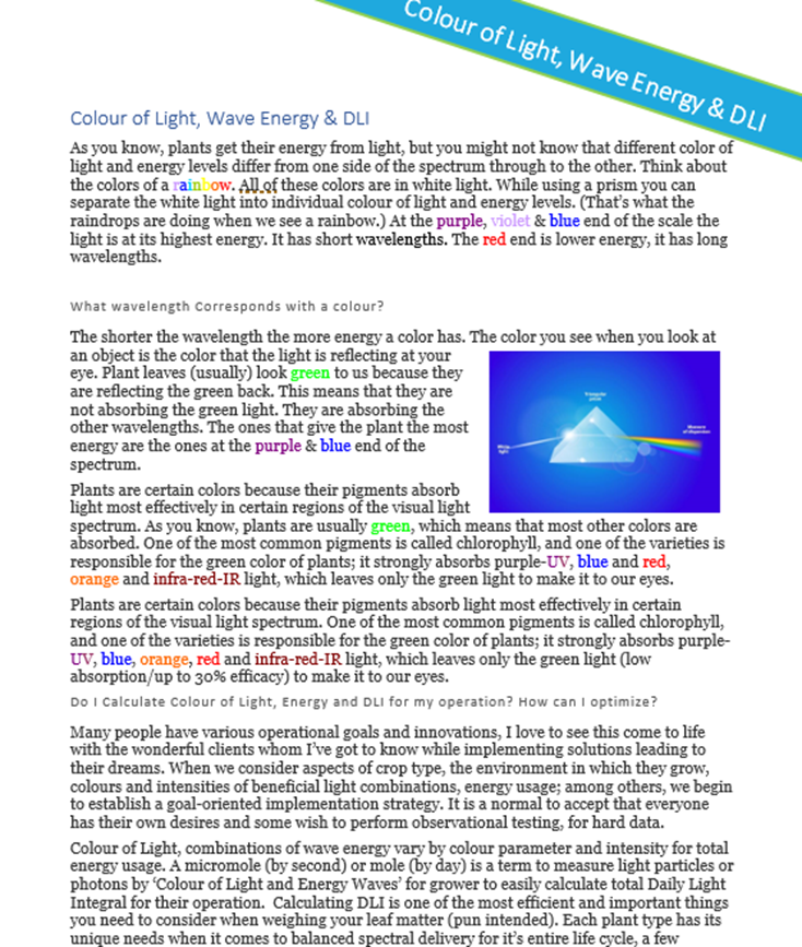 Colour of Light, Wave Energy & DLI | by Darryl J.Nelson | Medium