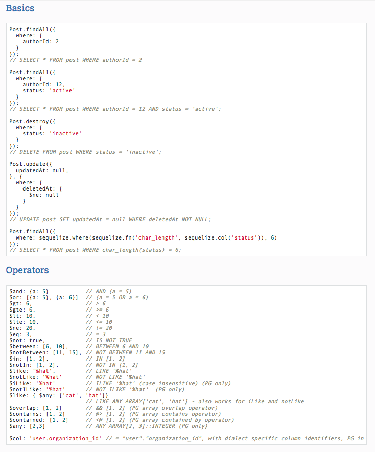 Sequelize Docs. Because Sequelize docs are so shitty… | by Franklyn Zhu | Medium