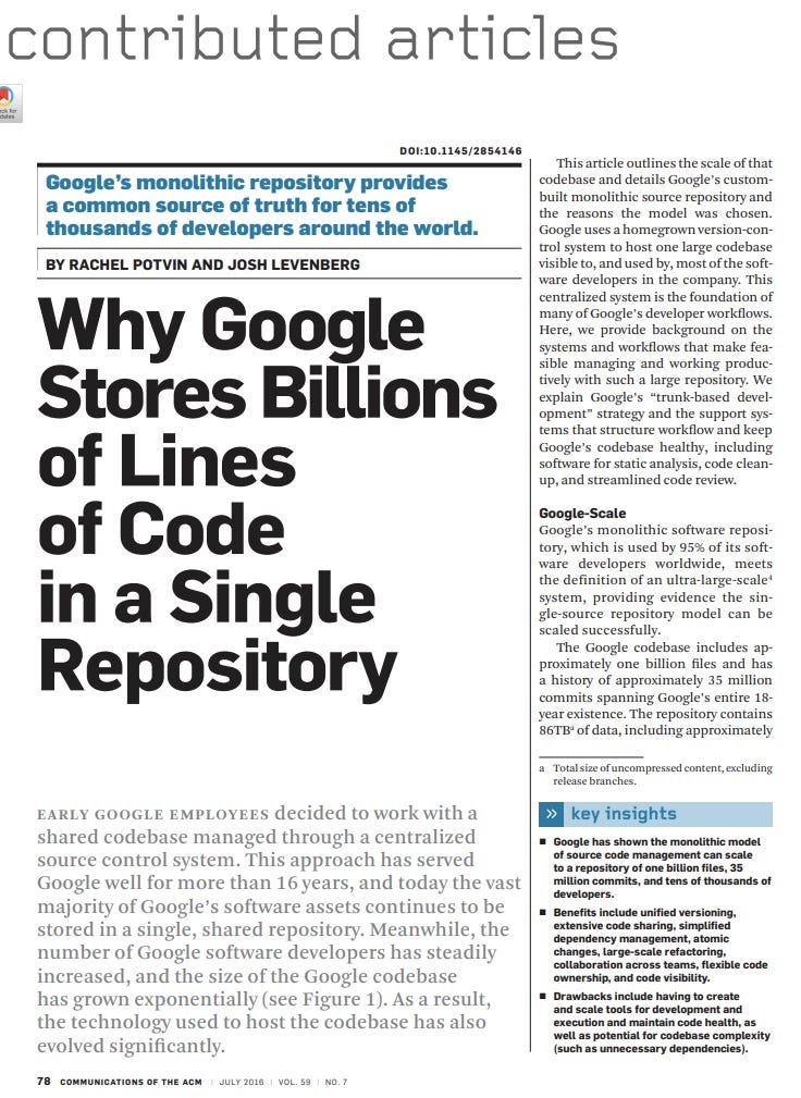 Why Google Stores Billions of Lines of Code In a Single Repository | by ...