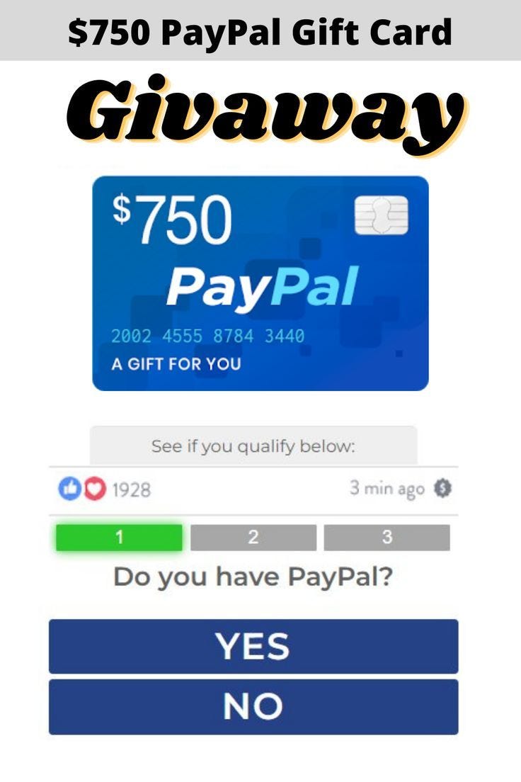 Free $750 PayPal Gift Card! - 30 Dec - Medium