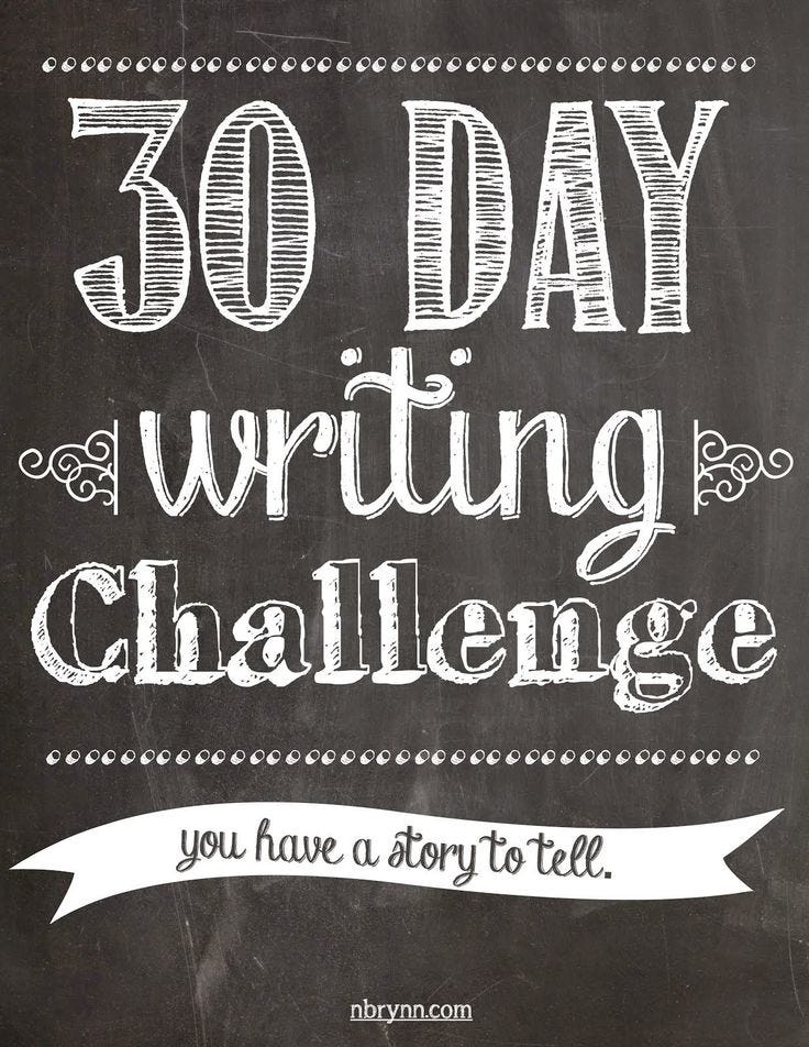 30-day writing challenge. A couple of months ago, I came across… | by ...