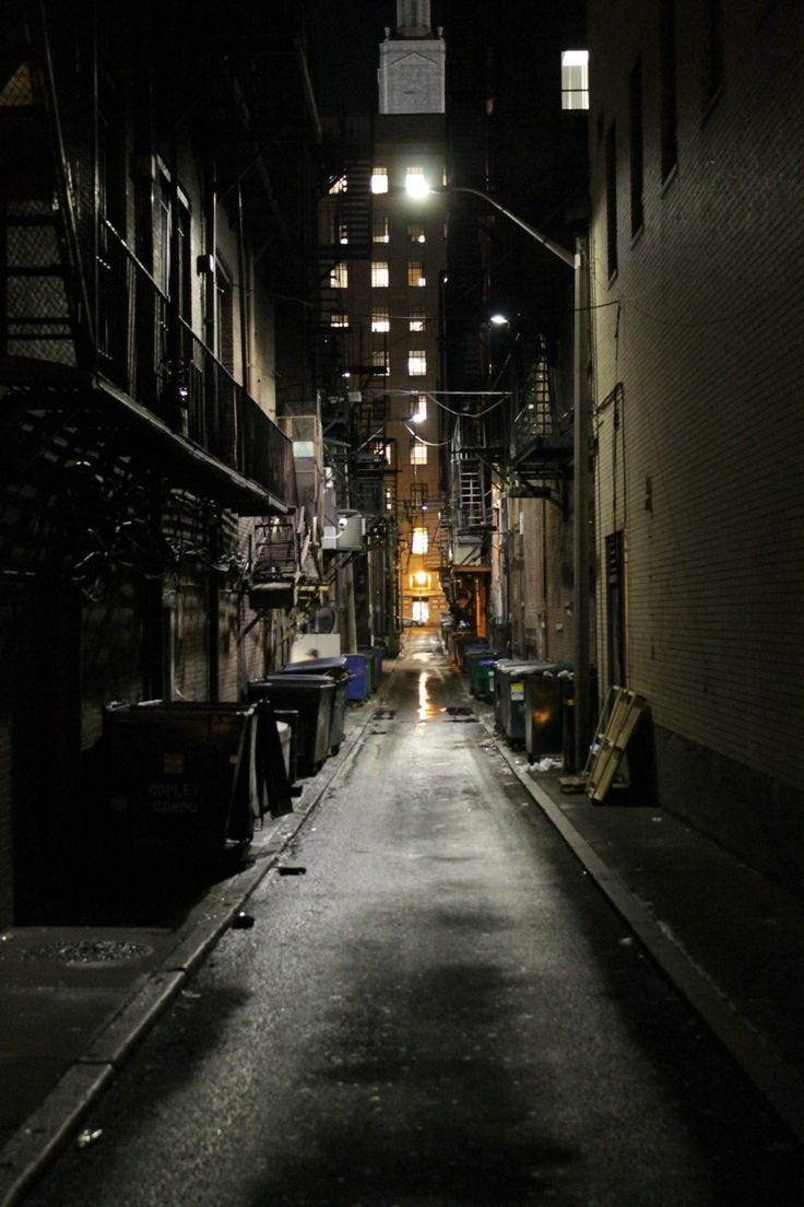 Second Best. A darkened alleyway. | by Stephen Patterson | Medium
