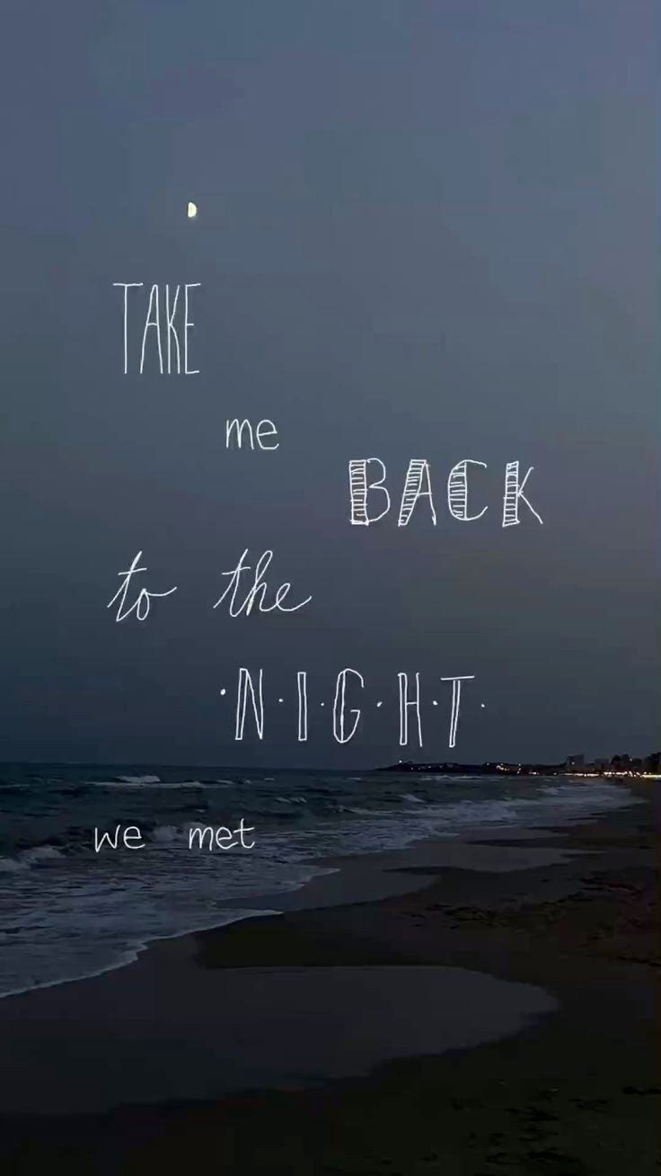 The Night We Met The air was laced with silver light, a quiet hush, a ...
