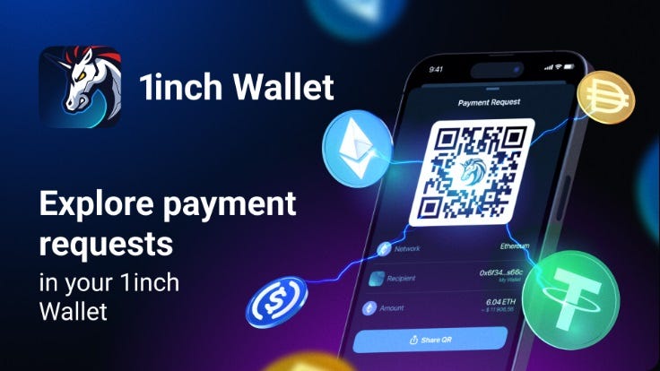 How to transfer cryptocurrency through a link request from 1inch Wallet ...