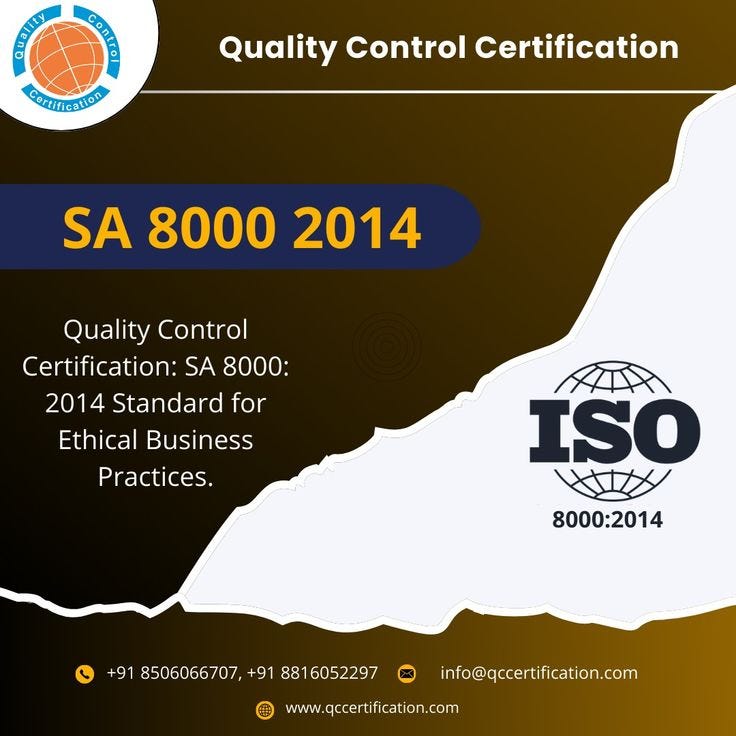 SA 8000 2014 Certification | Quality Control Certification ...