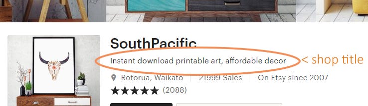 Anatomy of an Etsy shop. Shop title | by Becca Shrimpton | Medium