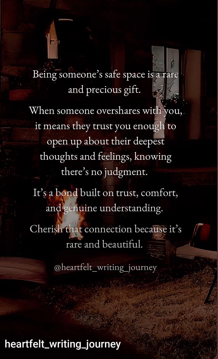 Over Sharing or Deep Sharing. A privileged moment — be aware of that ...