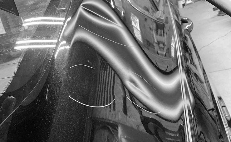 Large dent repair and how PDR works rather than conventional methods ...