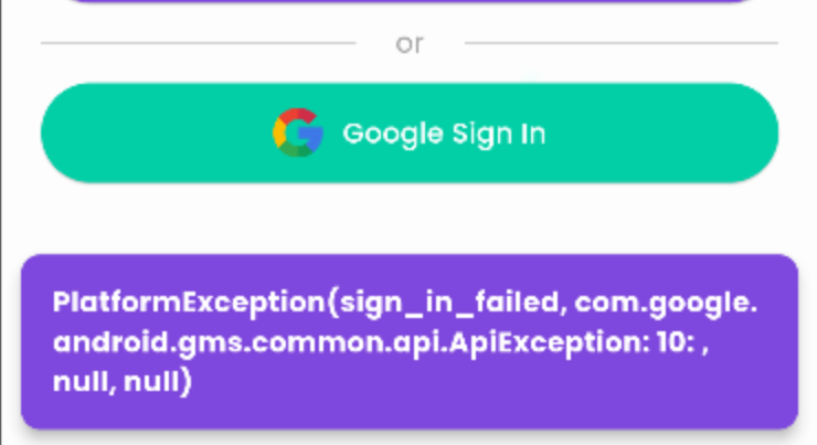 How to handle PlatformExeption Error when using Google Auth with ...