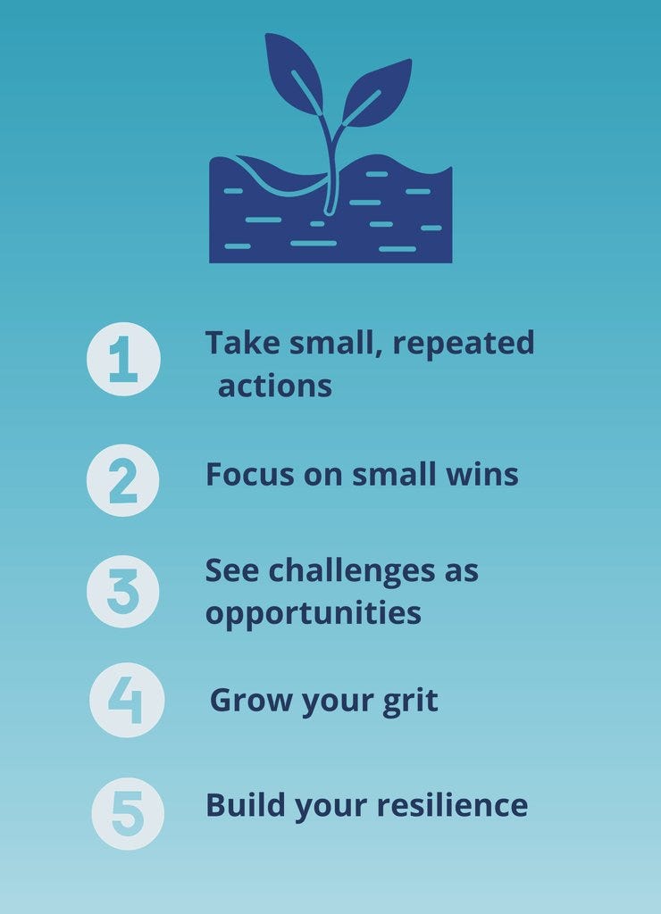 Take Small Steps, Growth Mindset and Support to be a successful ...