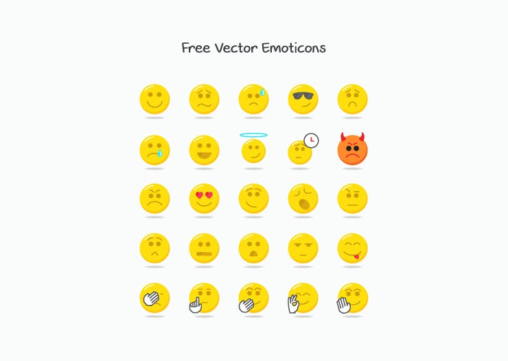 Free Vector Emoticons. A collection of free vector emoticons… | by Alex ...