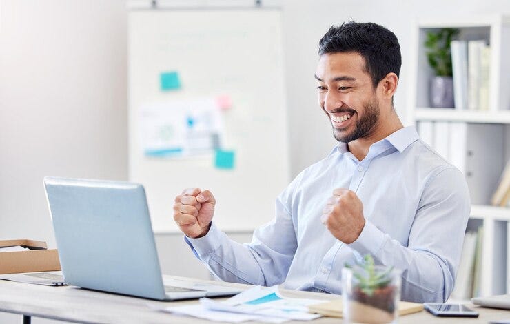 I think this man is a office worker . He is cheerful and entertain. He ...