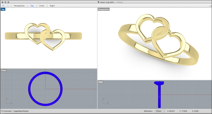 Use the Boolean Intersection Command for Ring Design | by Tali ...