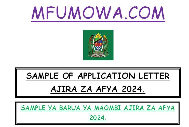 Sample Of Application Letter Ajira za Afya 2024 - Mfumowa - Medium