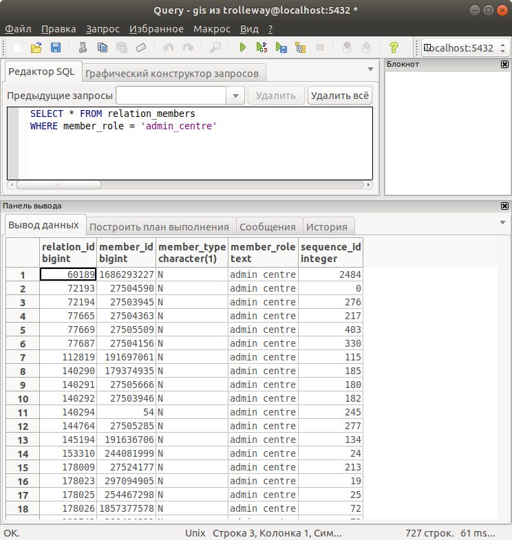 Import OSM PBF file to PostGIS database with relation members | by trolleway | Medium