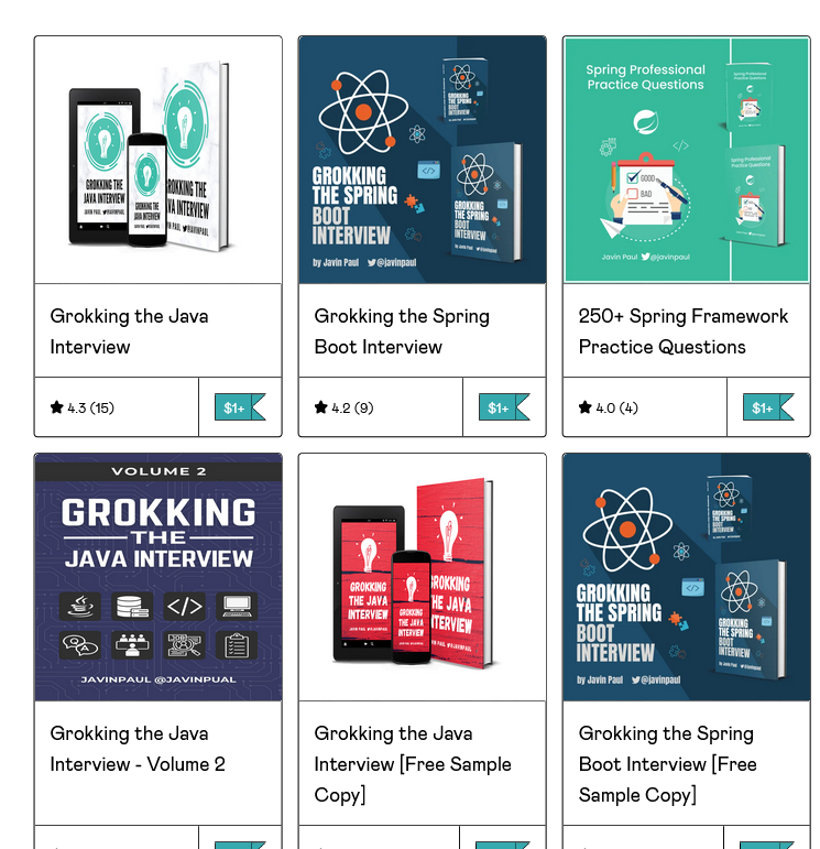 For #GumroadDay, Grokking the Java Interview Books are ‘Pay What You Want, $1 minimum [Today ...