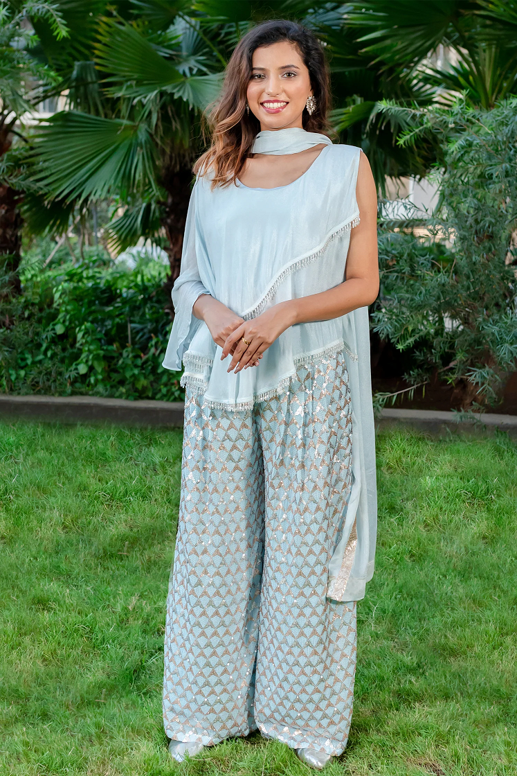 Light Blue Palazzo and Top - Mehrbypretty - Medium