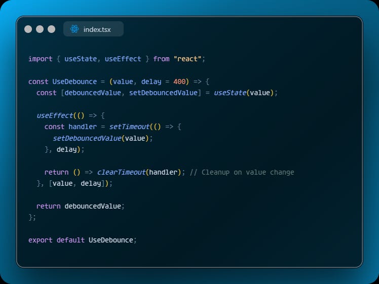 Debounce. Built my own custom React hook —… | by Adarsh Suryavanshi | Medium