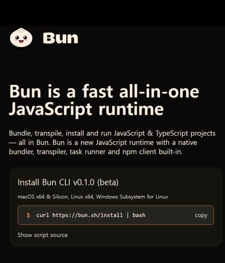 [javascript] Bun.js의 탄생 : node.js보다 빠르다는 new javascript Framework | by Karinnovation🦄 | Medium