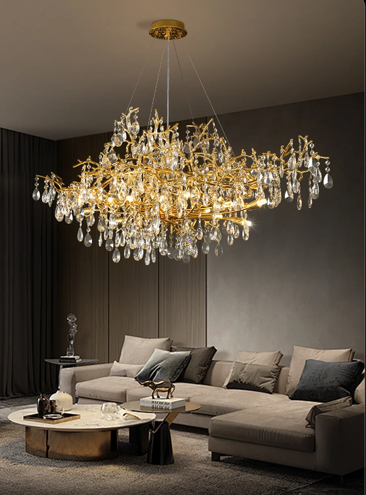 Bessa Modern Large Gold Crystal Branch Chandelier — Seus Lighting | by ...