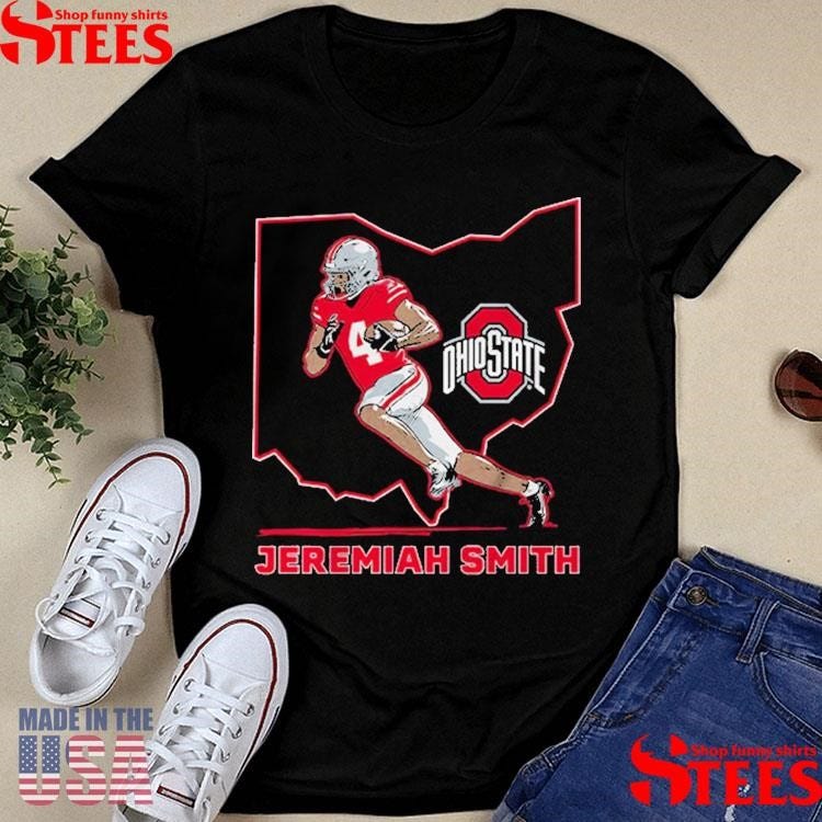 Official Osu Football Jeremiah Smith State Star Shirt - steesstore - Medium